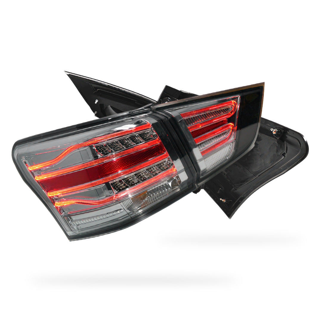 Isuzu MU-X (2013 - 2016) Smoked Black 3D LED Stripe Bar Tail Lights LH