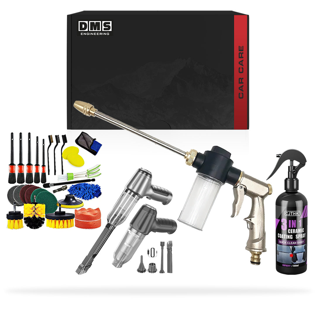 DMS Car Care Kit - 26 PCS Car Detailing Kit + Cordless Vacuum + Cerami