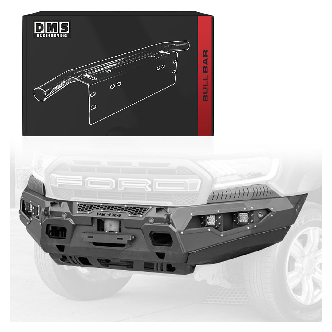 DMS Ford Ranger PK MK2 / MK3 (2015 - 2022) No Hoop Steel Bull Bar + LE