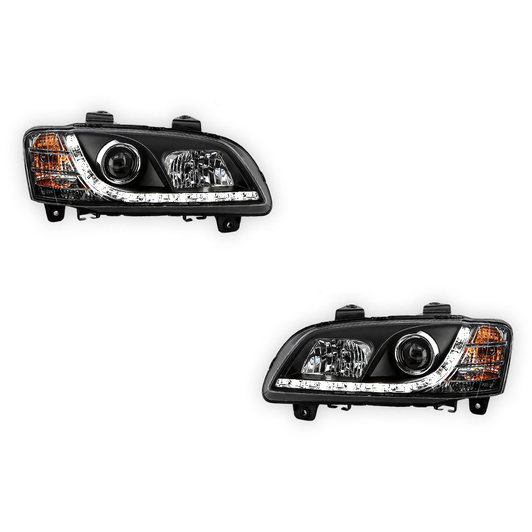 Holden Commodore VE Series 2 (2010 - 2013) Black DRL LED Headlights LH
