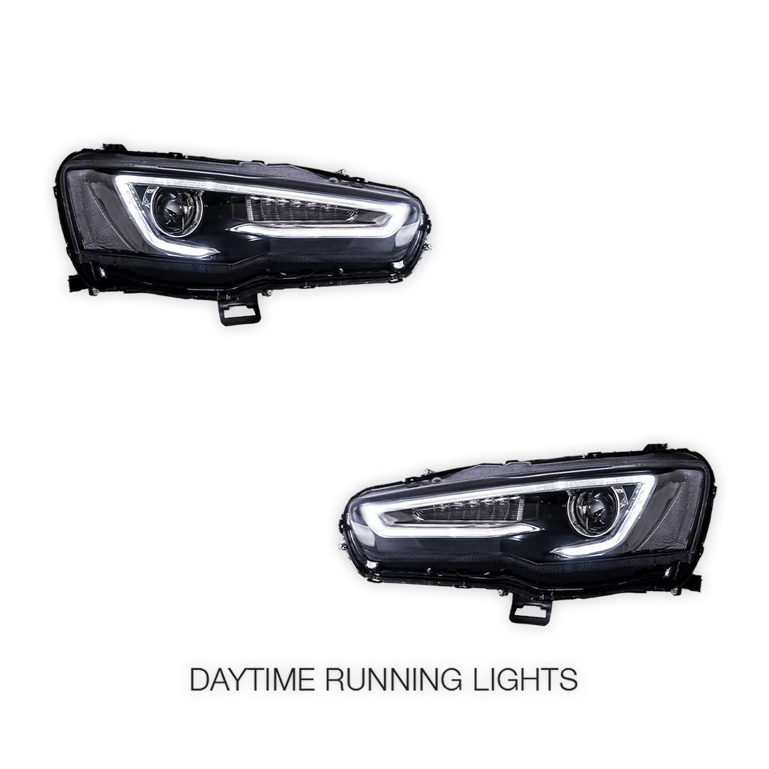 Mitsubishi Lancer Evolution X CF CJ (2007 - 2017) LED DRL Headlights L ...