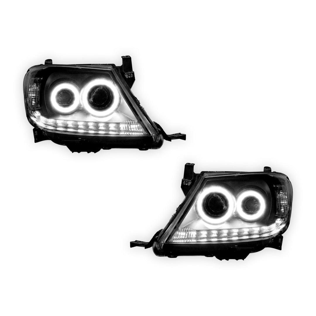 Toyota Hilux N70 (2005 - 2015) Halo Angel Eyes Projector Headlights LH ...